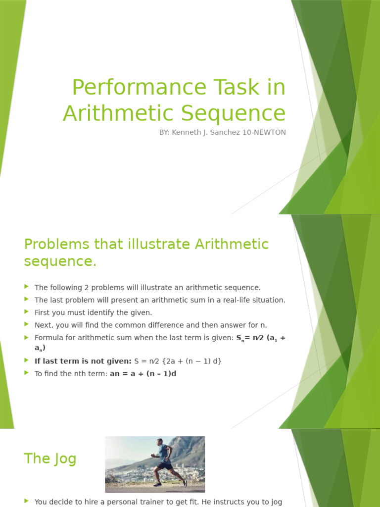 Performance Task in Arithmetic Sequence | PDF