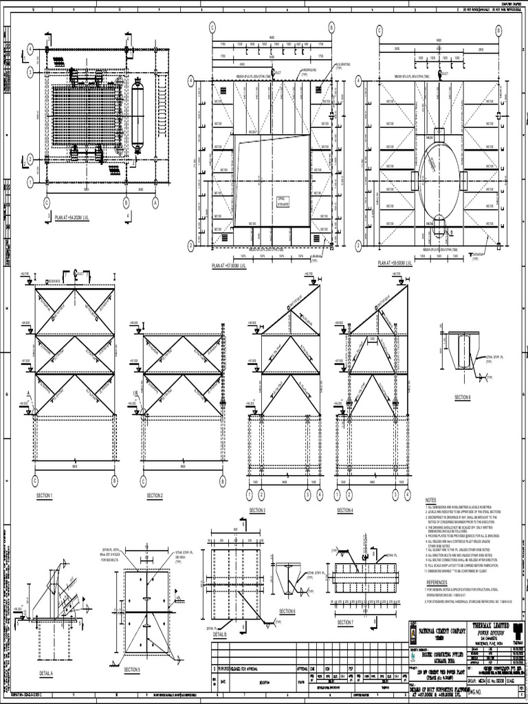DETAILS OF DUCT SUPPORTING PLATFORMS AT +57.000M & +59.500M LVL.-A1 ...