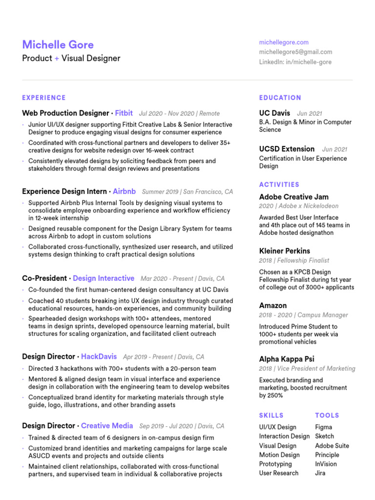 Michelle Gore Resume 2021 | PDF | Design | Information Science
