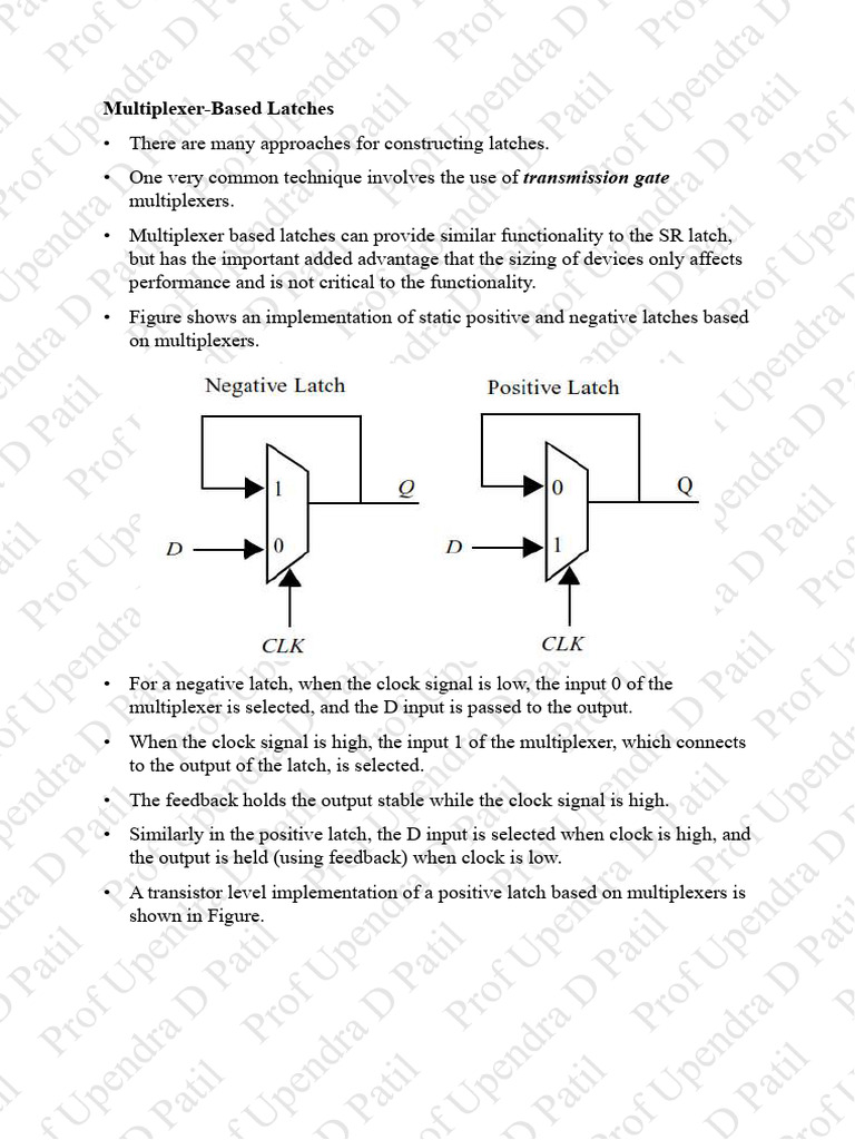 4.6 MUX Based Latches and Registers 20240921 | PDF | Logic Gate | Feedback