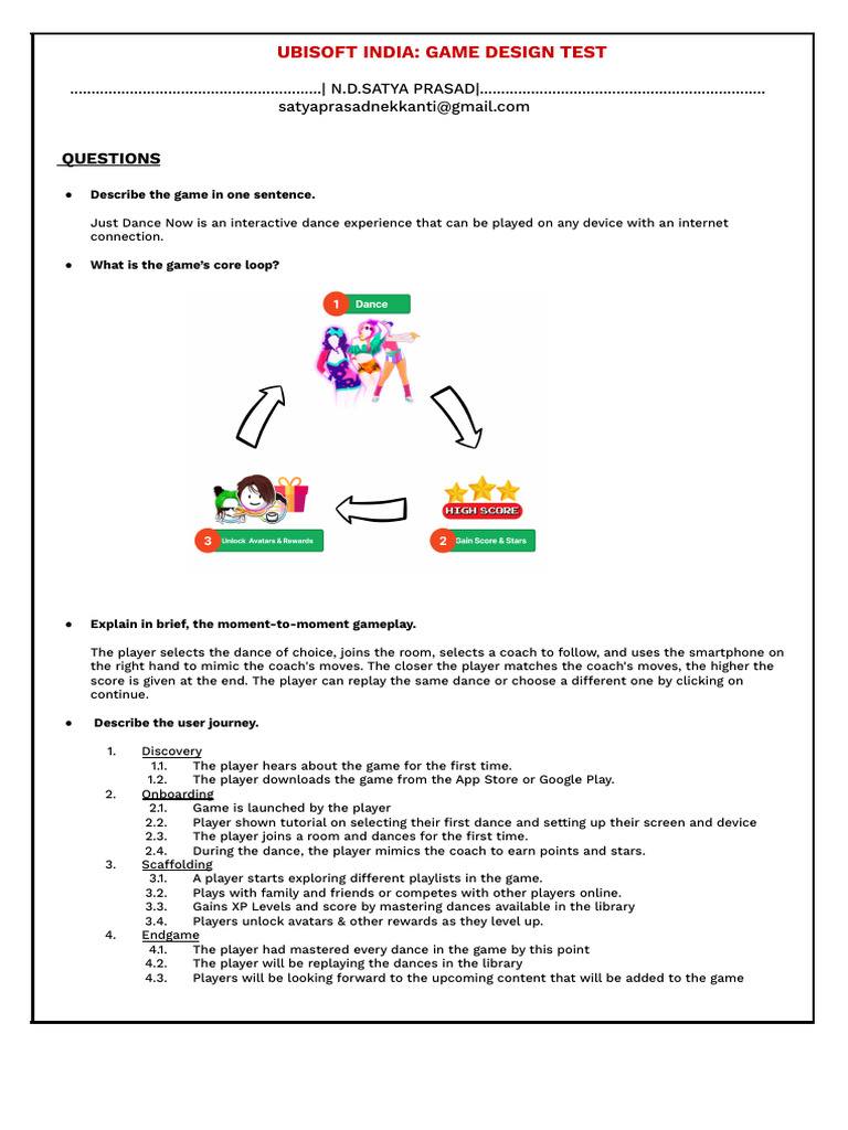 Ubisoft India - Game Design Test - Completed | PDF | User Interface ...