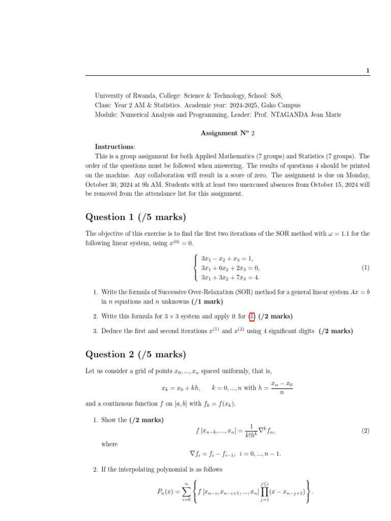 Year2_Maths_Phys_2024-2025_Ass2_Gako | PDF | Mathematics | Applied Mathematics