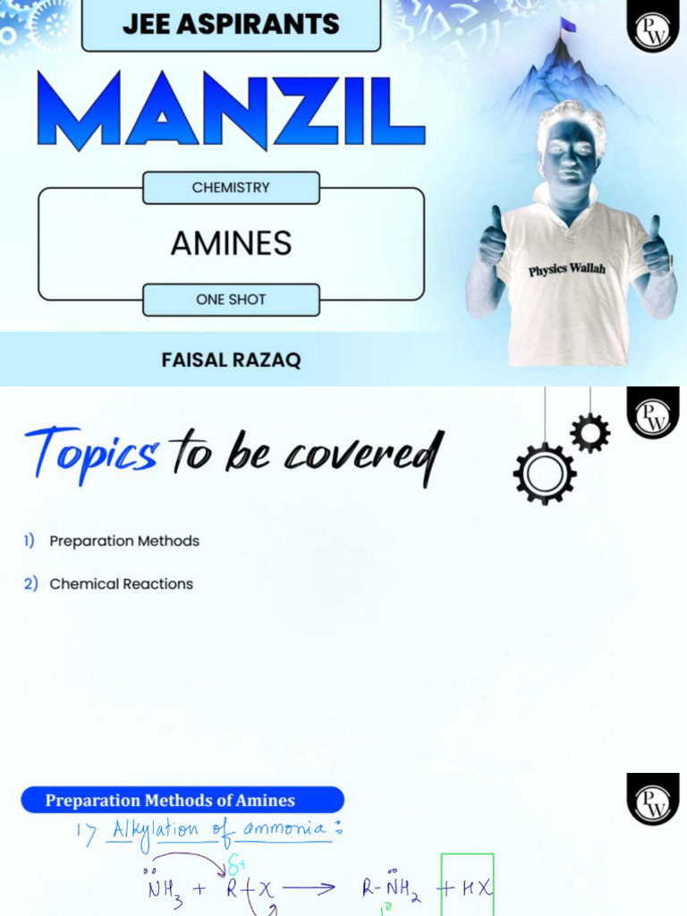 Amines Class Notes (One Shot) Manzil For JEE 2024 (1) - Invert | PDF