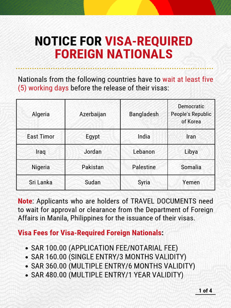 Notice Visa-Required Foreign Nationals | PDF