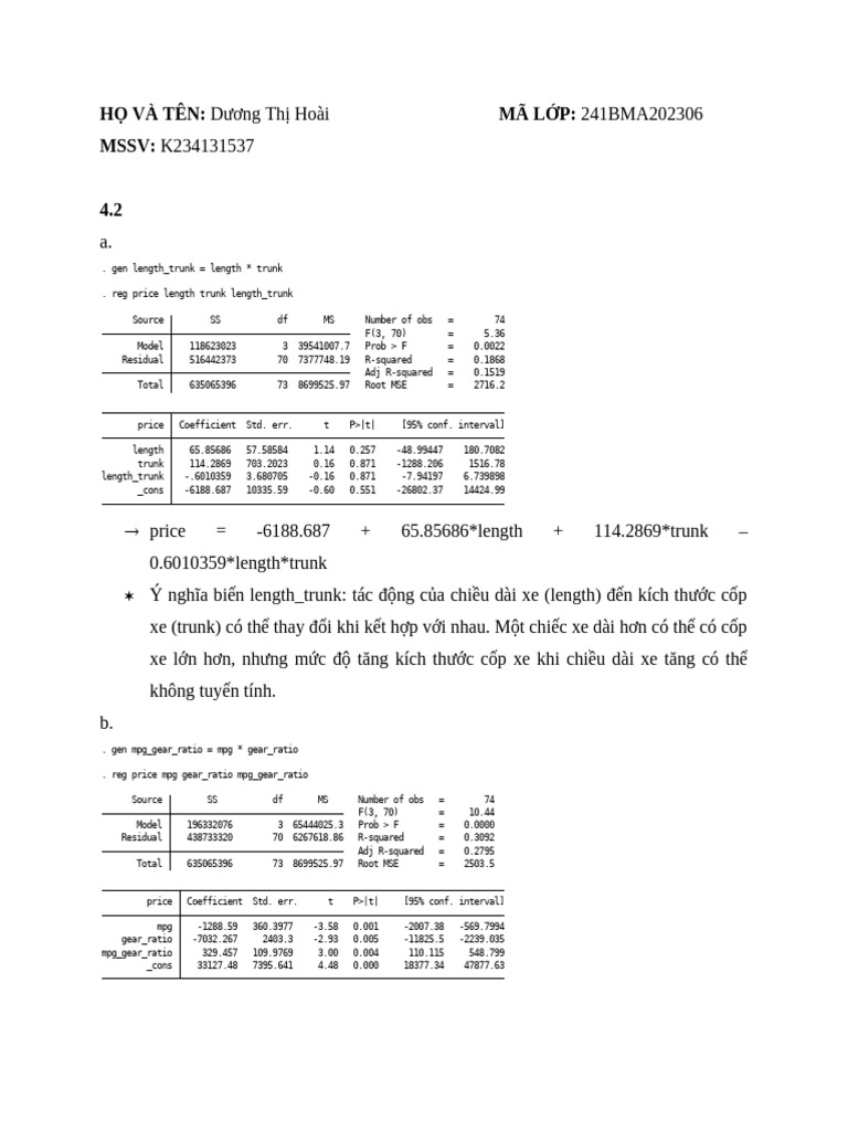 Họ Và Tên: Mã Lớp: Mssv | PDF