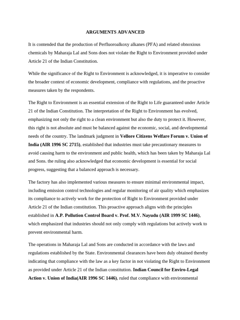 Respondents Arguments Advanced | PDF | Environmental Impact Assessment ...