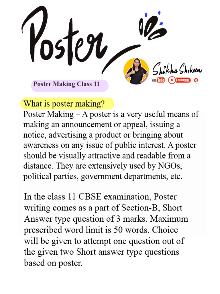 Poster Making Class 11th | PDF | Human Communication