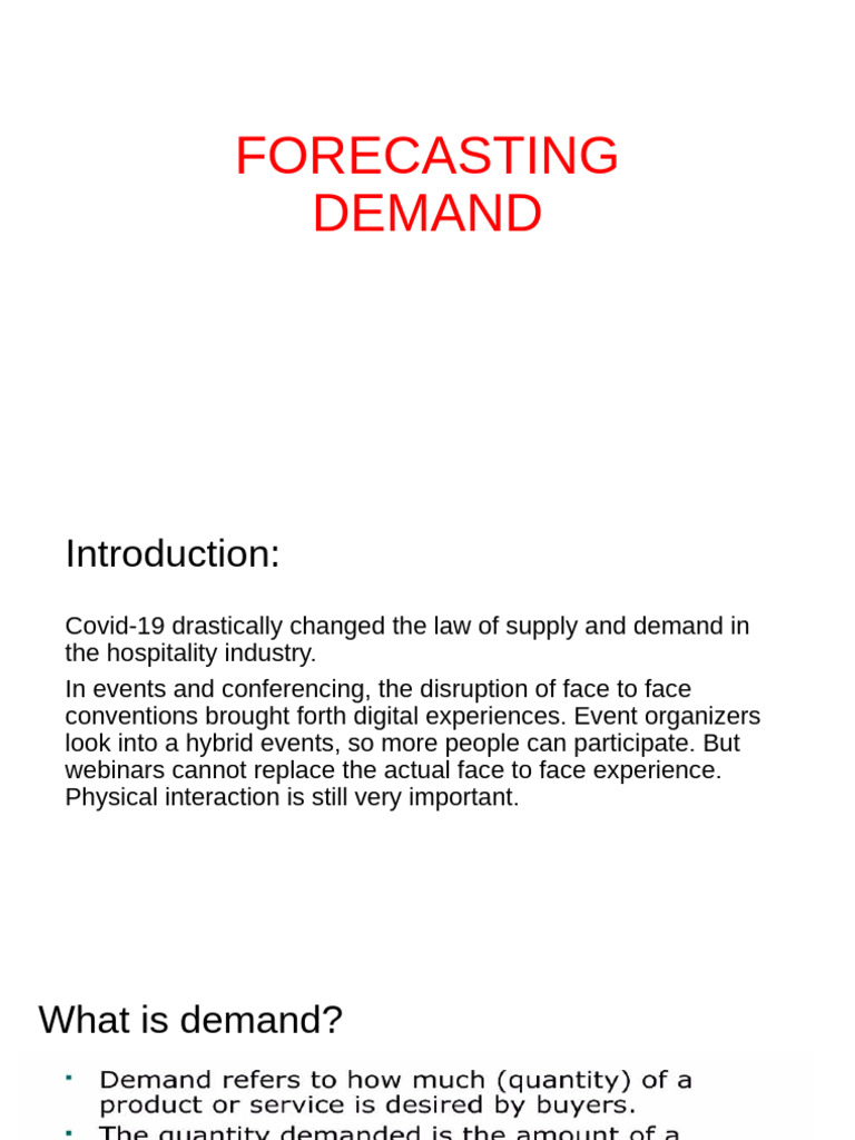 Demand Forecasting in Hospitality Industry | PDF | Forecasting | Business