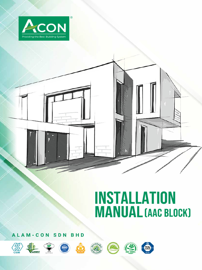 ACON - Installation Manual | PDF | Wall | Mortar (Masonry)
