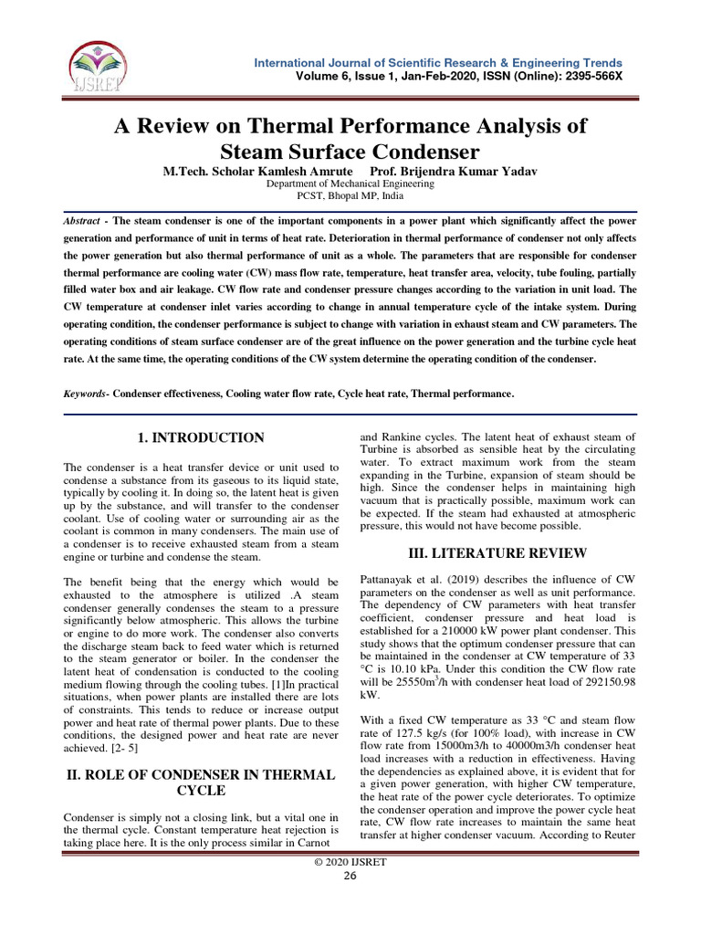 A Review On Thermal Performance Analysis | PDF | Heat Exchanger | Heat ...