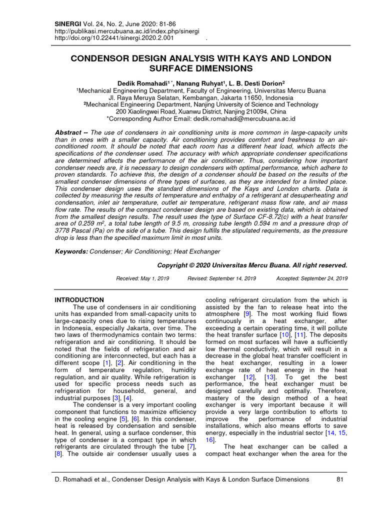 Condensor Design Analysis With Kays and | PDF | Heat Exchanger | Heat