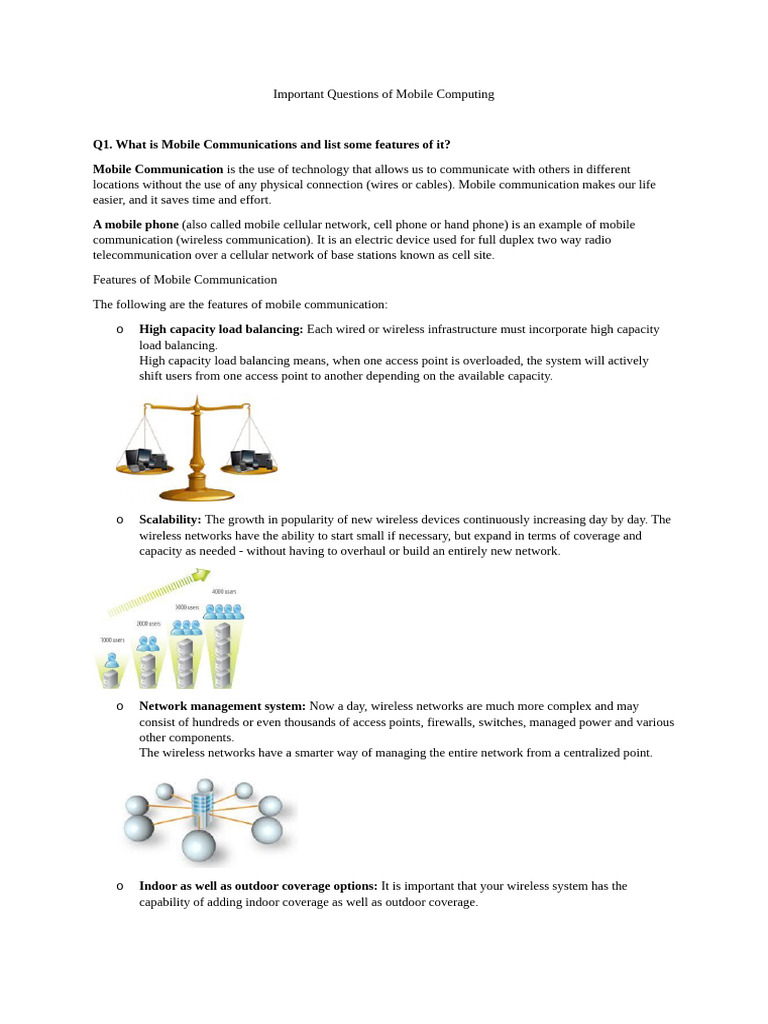 Important Questions of Mobile Computing | PDF | General Packet Radio Service | Channel Access Method