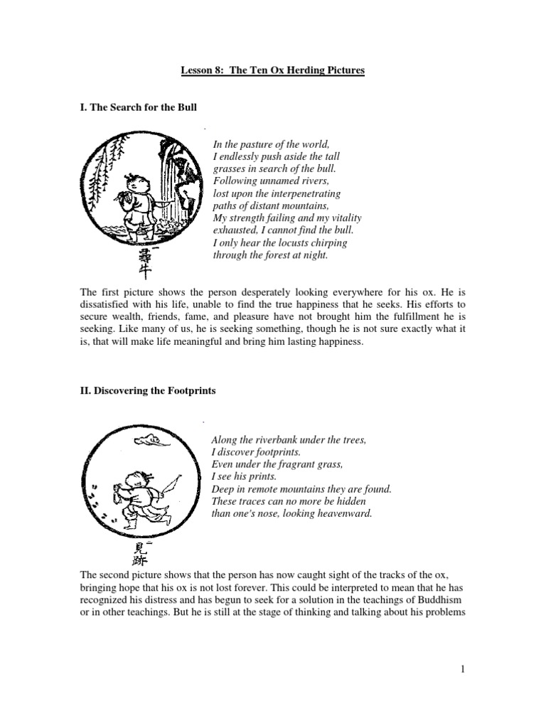 Lesson 8 - The Ten Ox Herding Pictures - Explanation | Download Free ...