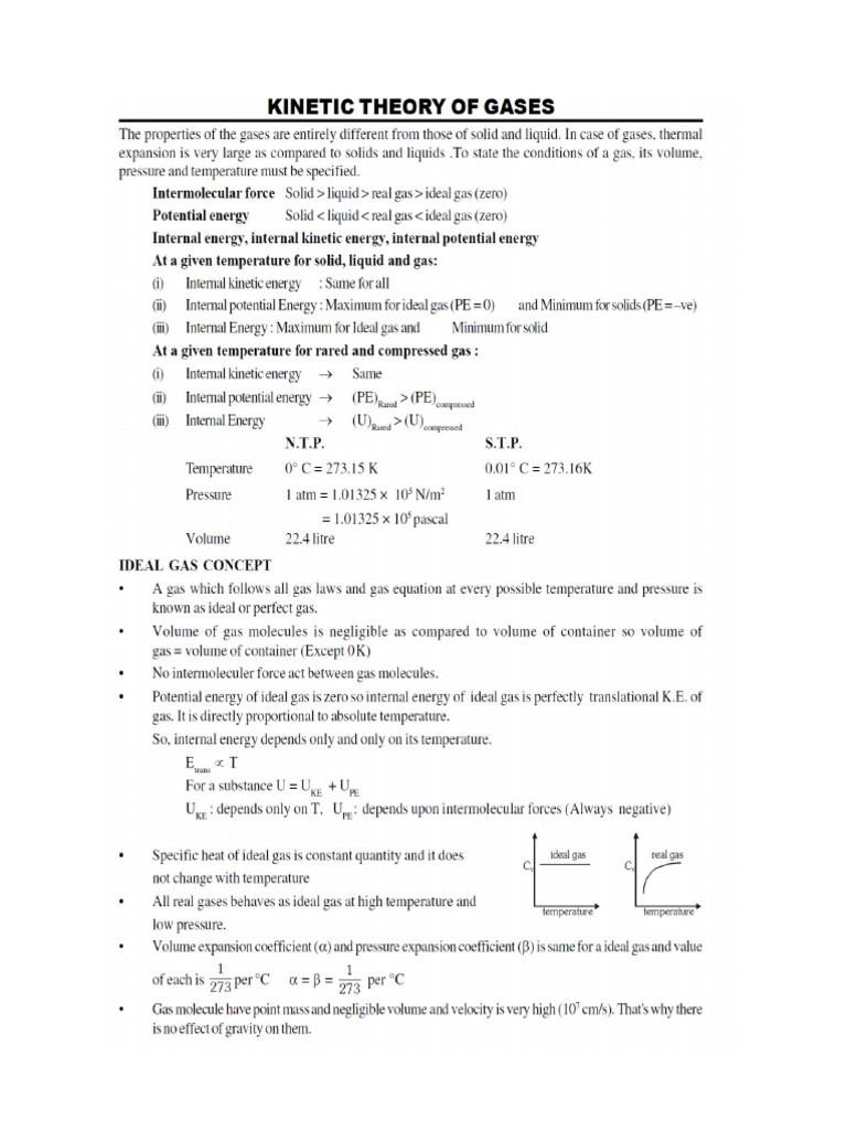 KTG & Thermodynamics | PDF | Science & Mathematics | Technology ...
