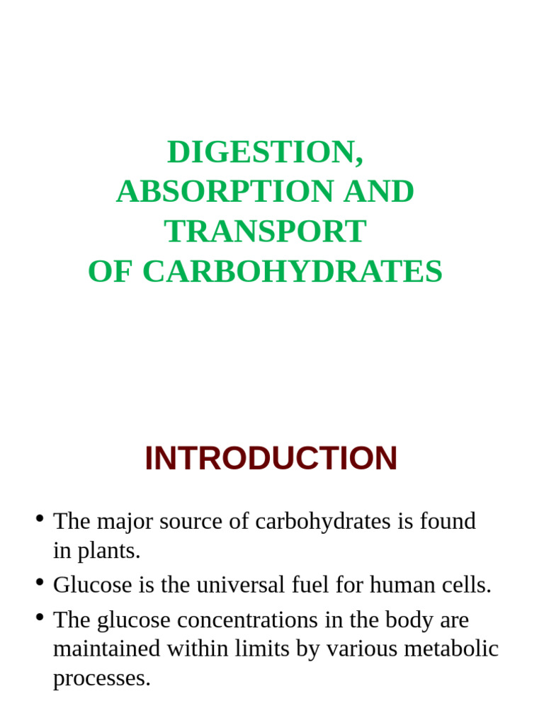 Digestion and Absorption of Carbohydrates by DR Pramod-29!11!2018 | PDF ...