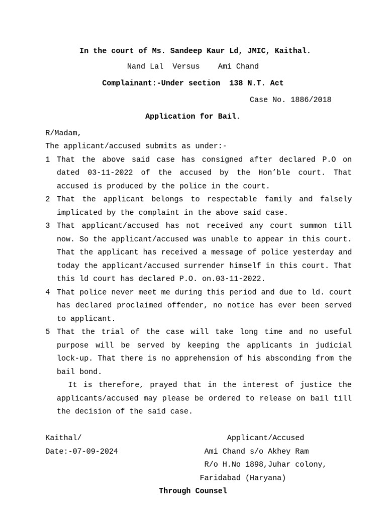 139 PO Bail | PDF | Bail | Political Law