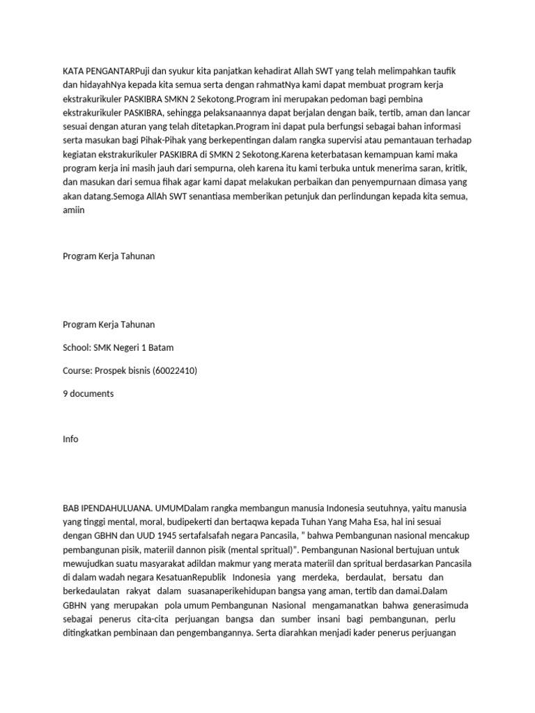 Proker Paskibra | PDF | Karier & Perkembangan