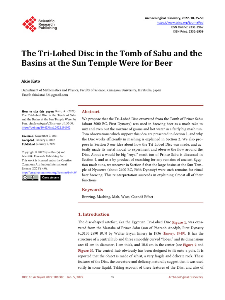 Tri-Lobed Disc in The Tomb of Sabu | PDF | Brewing | Fluid Dynamics