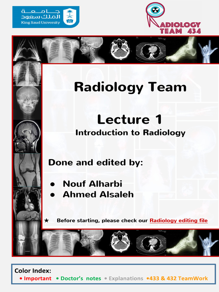 L1-Introduction to Radiology | PDF | Magnetic Resonance Imaging | Radiology