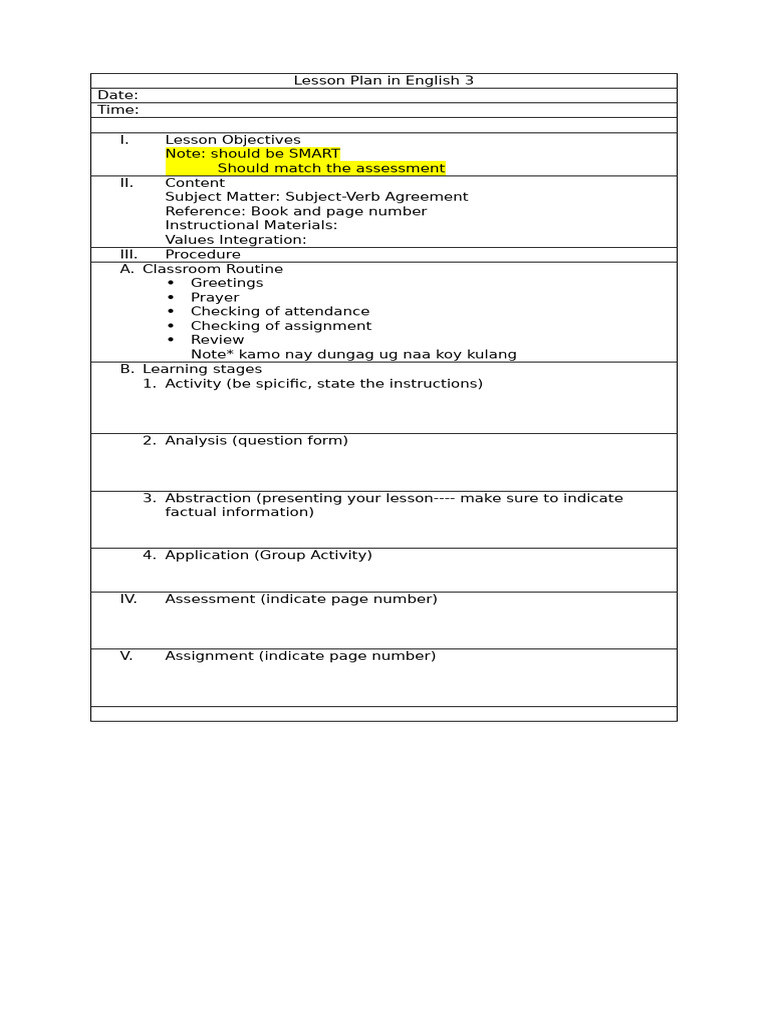 Lesson Plan Template 2024 (1) | PDF