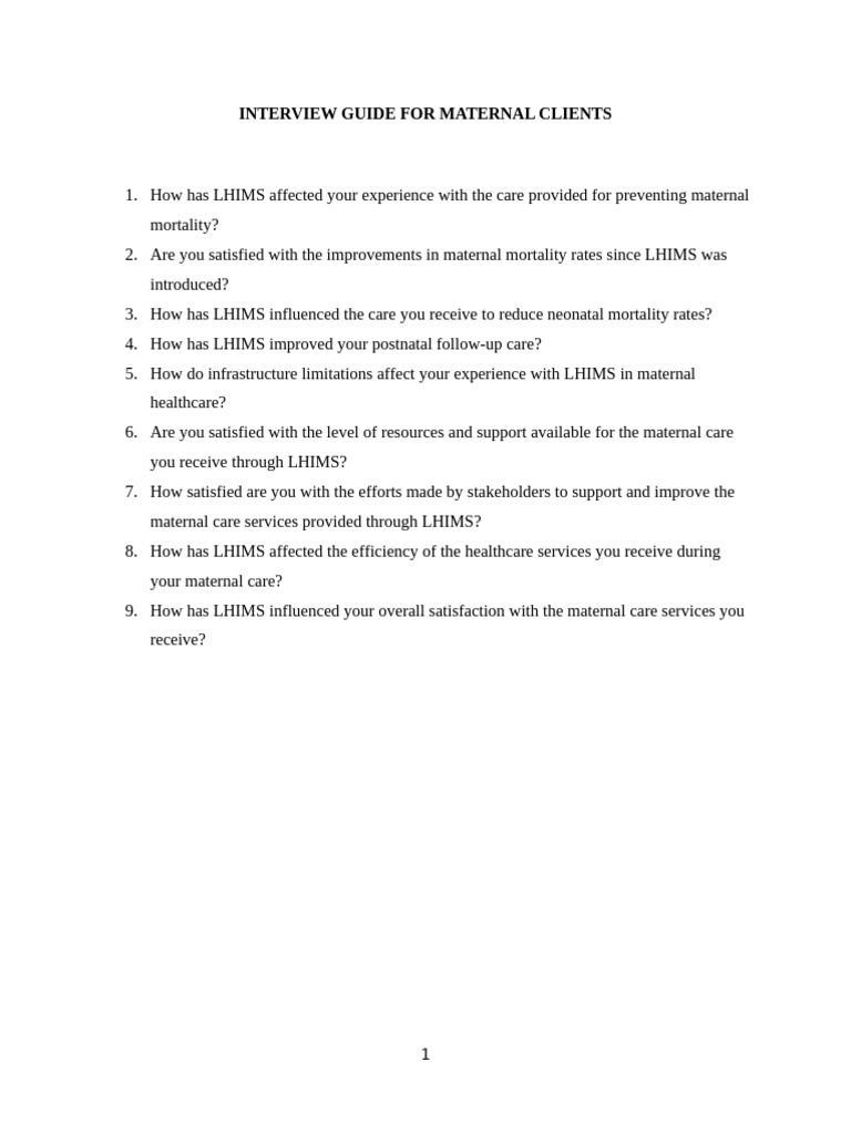 LHIMS Impact on Maternal Care Experience | PDF | Self-Improvement | Wellness