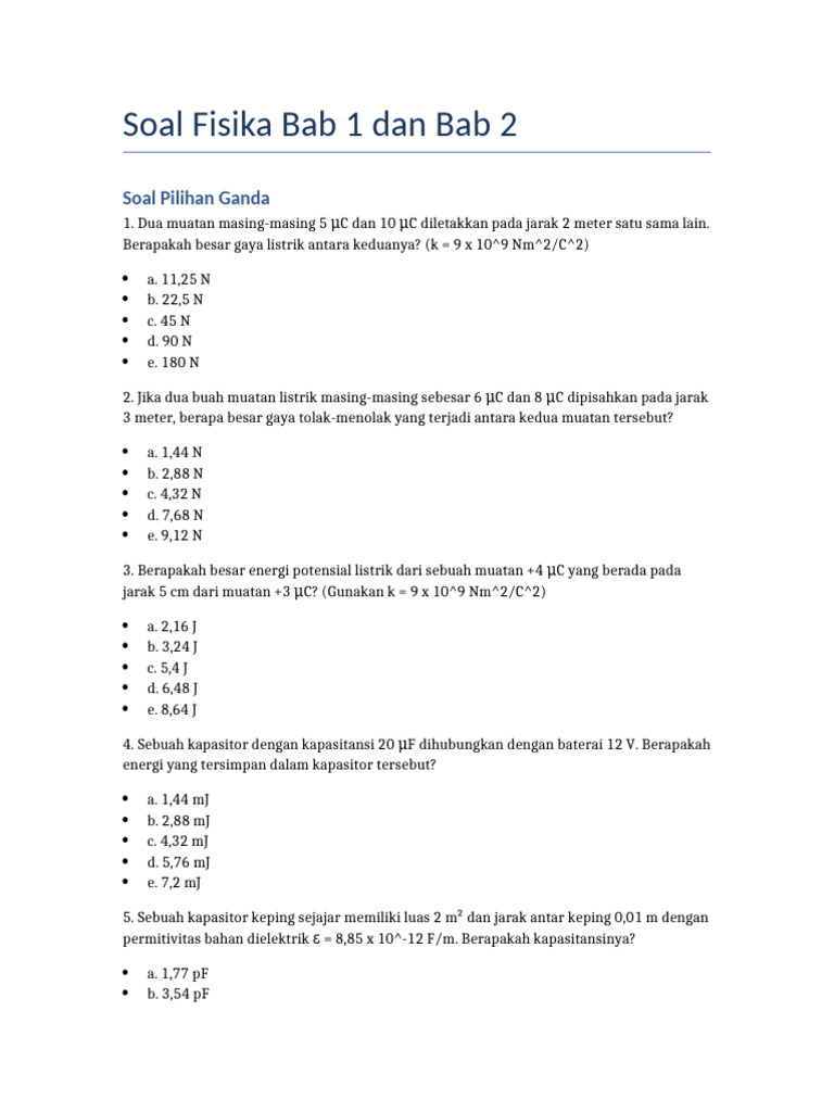 Soal Fisika Bab 1 Dan Bab 2 | PDF | Metode & Bahan Ajar