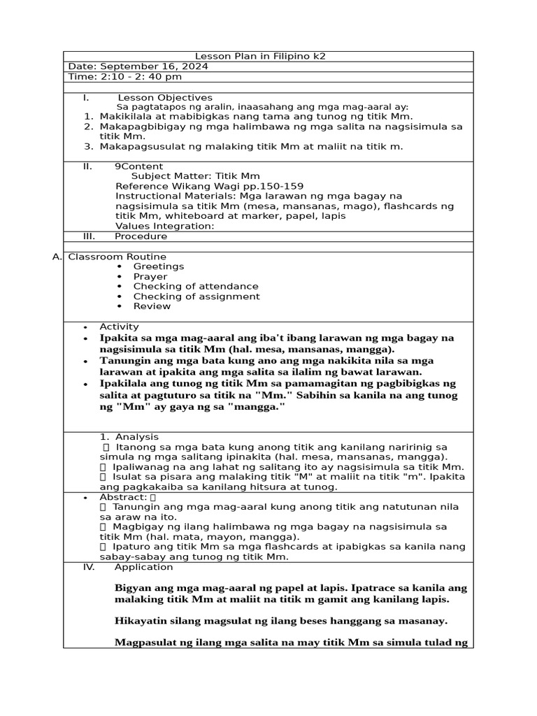 lesson plan in Filipiono k2 week 8 (2) | PDF