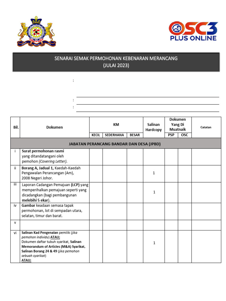 S - RASMI - BRG - A - Senarai Semak KM | PDF
