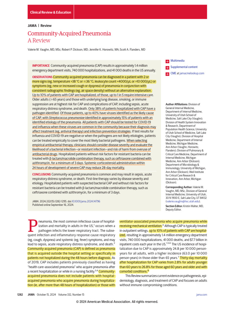Jama.2024 332 (15) - 1282-1295. Cap | PDF | Pneumonia | Influenza