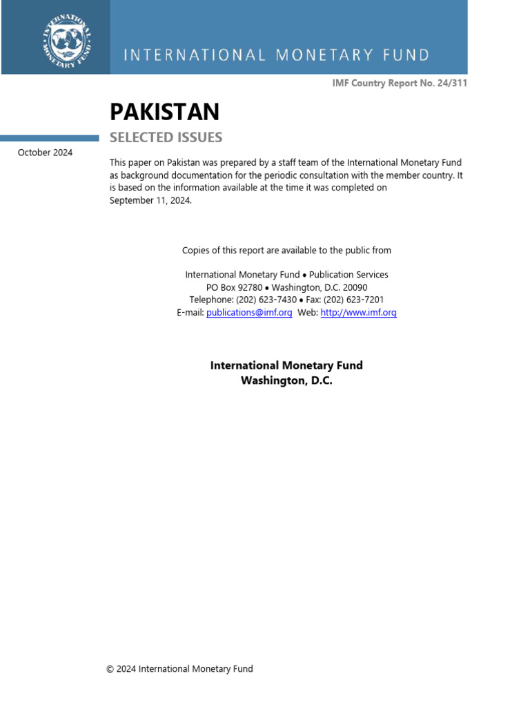 IMF Report On Pakistan | PDF | Taxes | Government Spending