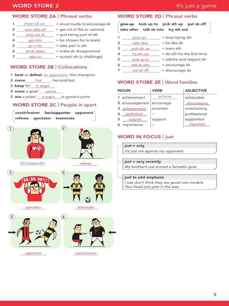 Focus Word Store Level 3 - Answers-8 | PDF | Word | Semantic Units