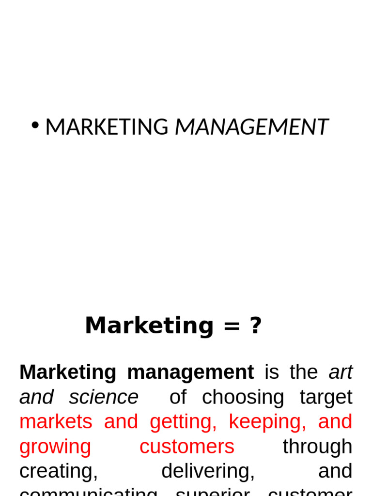 Marketing Management | PDF | Market Segmentation | Marketing