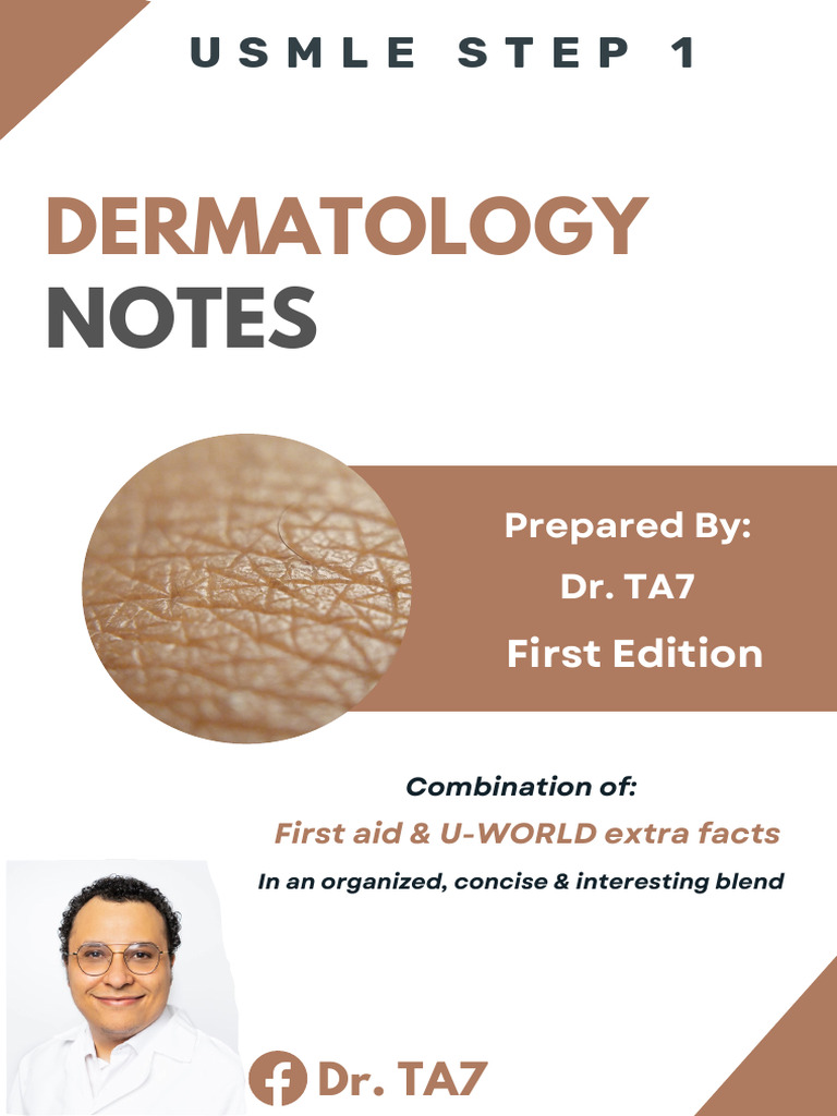 DR Ta7 Dermatology Notes 2024 PDF Ubs | PDF | Dermatology | Cutaneous ...