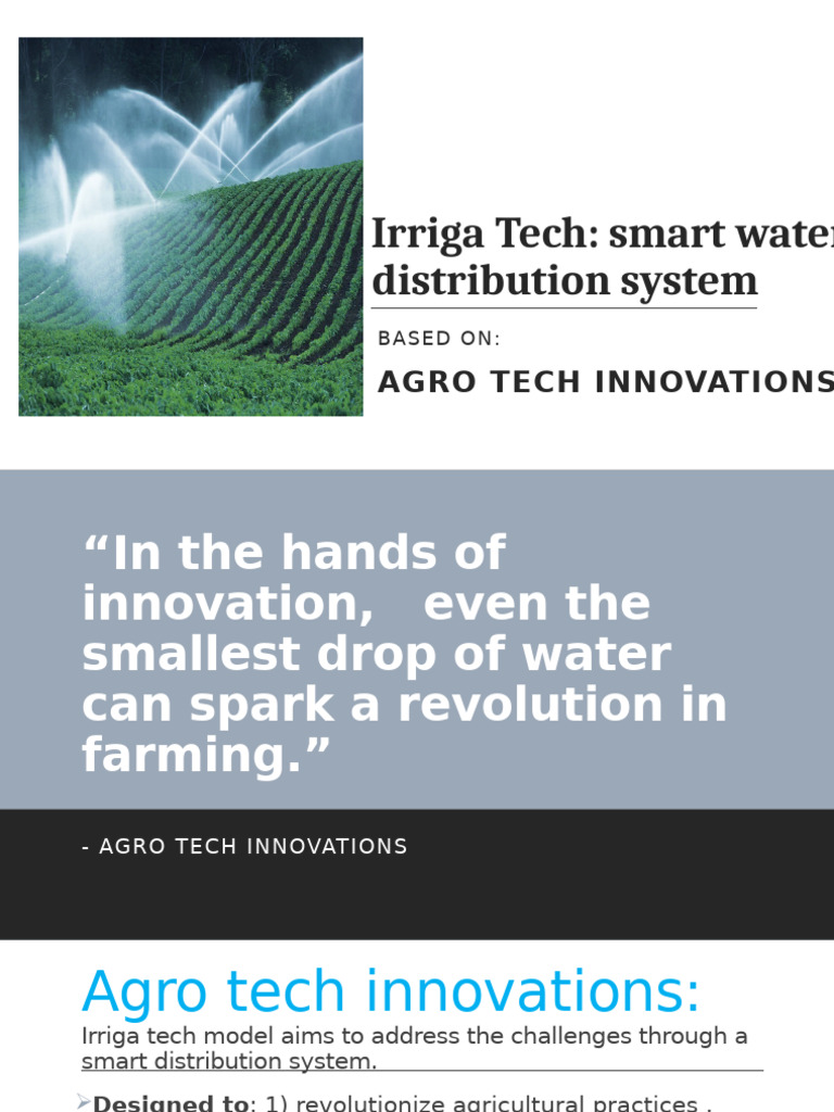 Irriga Tech: Smart Water Distribution System | PDF | Agriculture ...