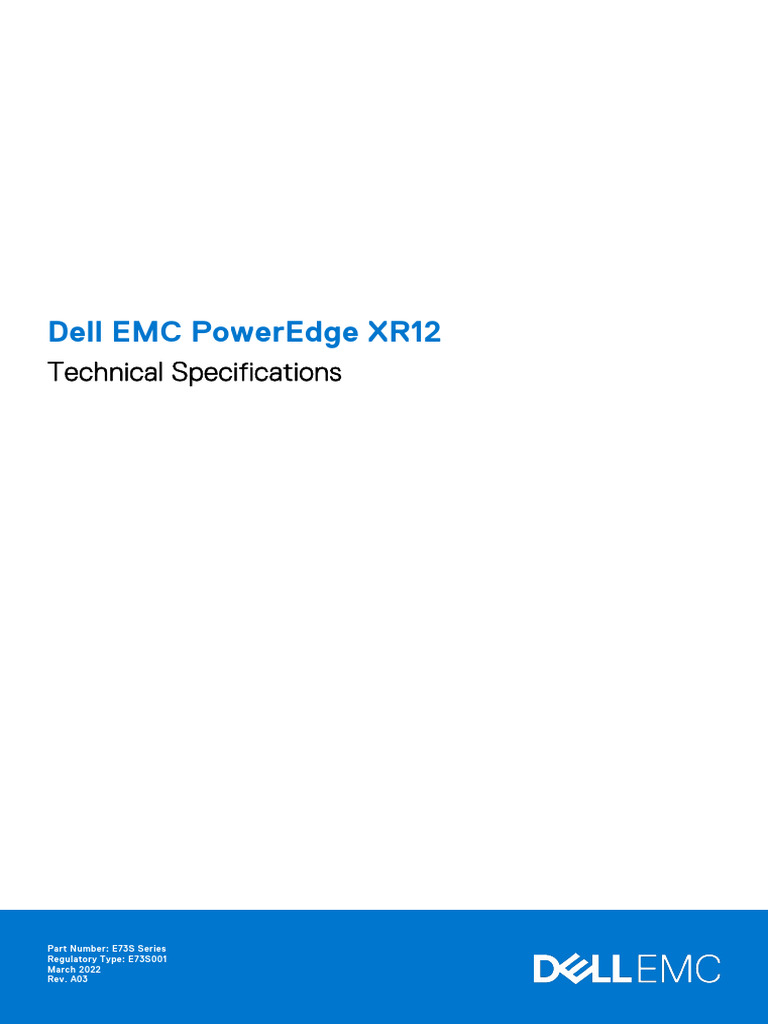 Dell EMC PowerEdge XR12 Technical Spec | PDF | Computer Engineering | Computing