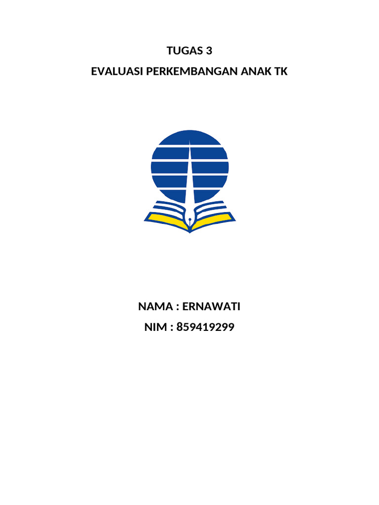 TUGAS 3 - Evaluasi Perkembangan Anak TK - Ernawati - 859419299 | PDF