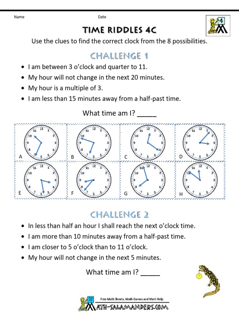 Clock Riddles and Solutions | PDF | Foreign Language Studies