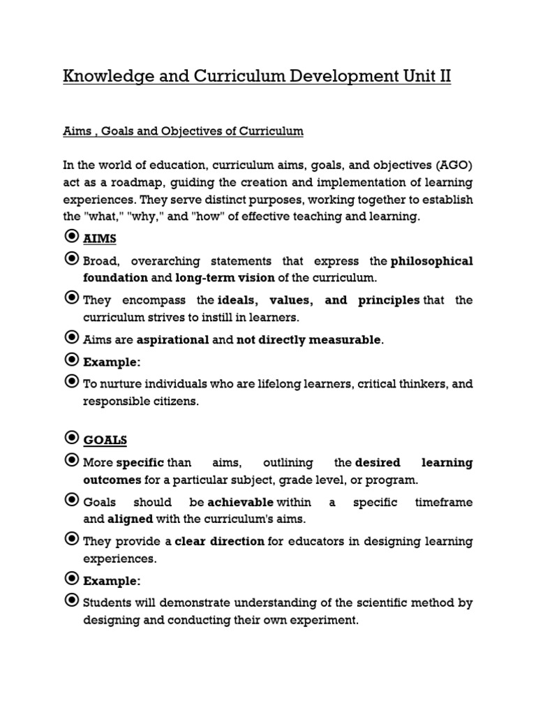Knowledge and Curriculum Development Unit II | PDF | Educational Assessment | Curriculum