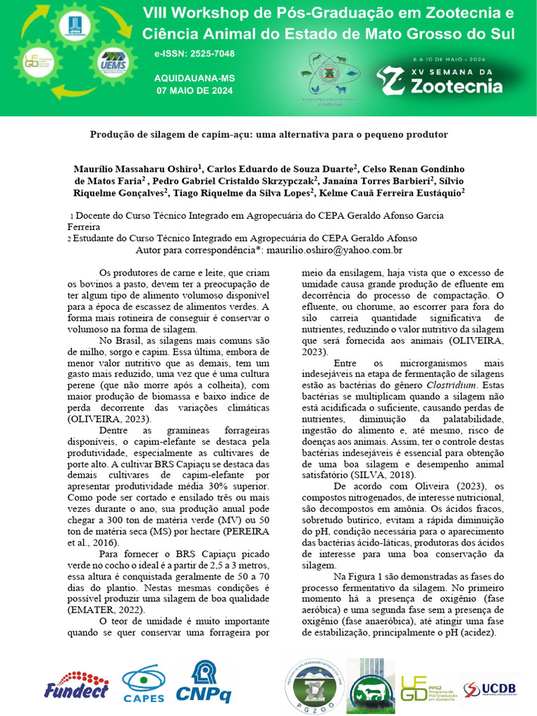 RESUMO EXPANDIDO - Produção de Capim-Açu | PDF