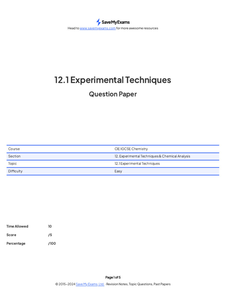 experimental techs.easy | PDF | Acid | Physical Sciences