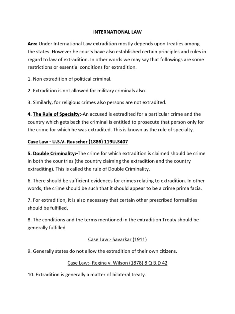 International Law | PDF | Extradition | Crimes