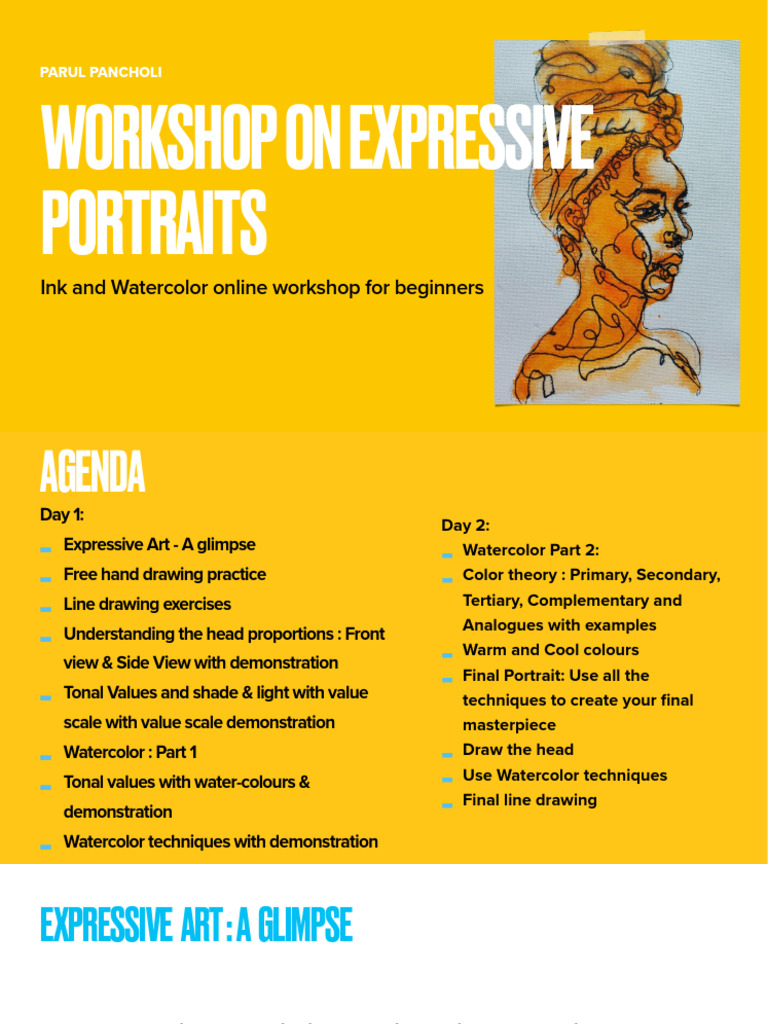 Workshop on Expressive Portraits (1) | PDF | Drawing | Watercolor Painting