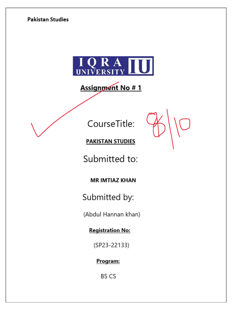 CS Best Assignment 1 Abdul Hannan 22133 | PDF | Politics | Social Science