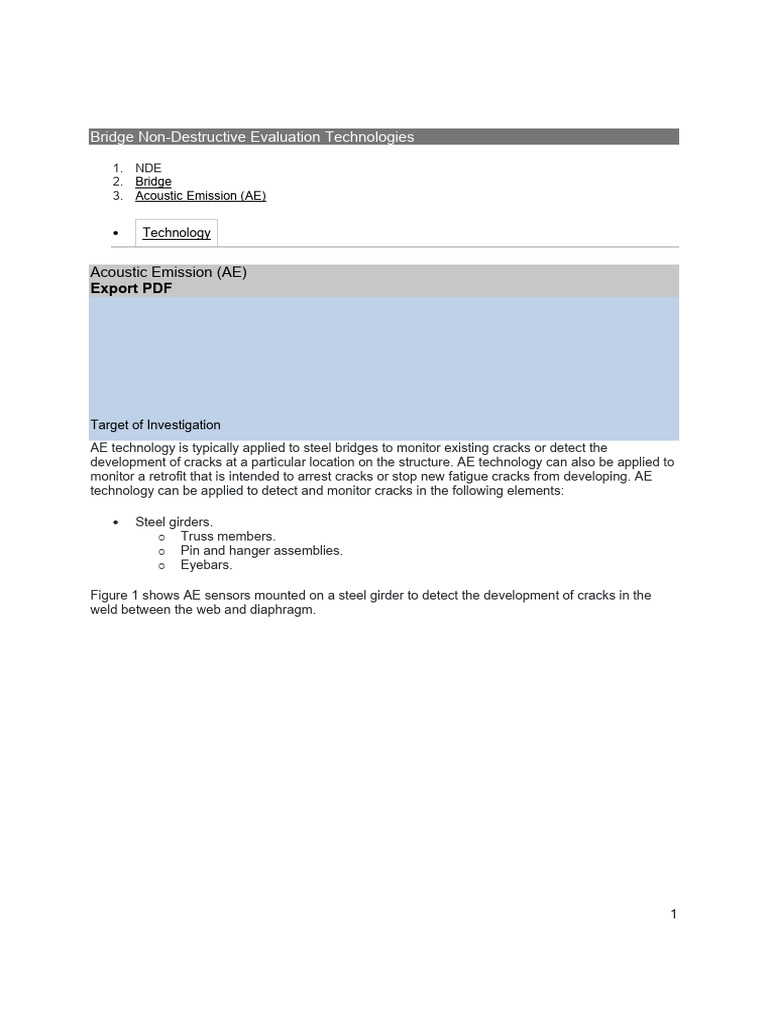 Bridge Non-Destructive Evaluation Technologies | PDF | Thermography | Infrared