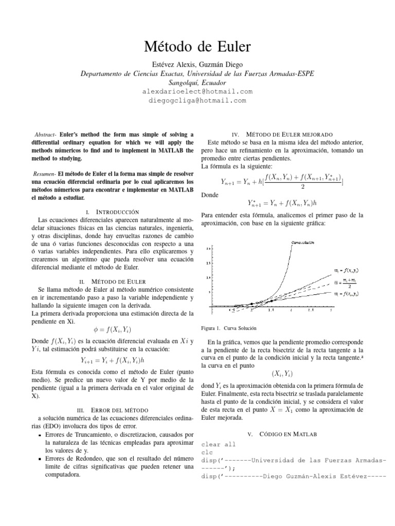 Metodo de Euler | PDF | Conceptos matemáticos | Algoritmos