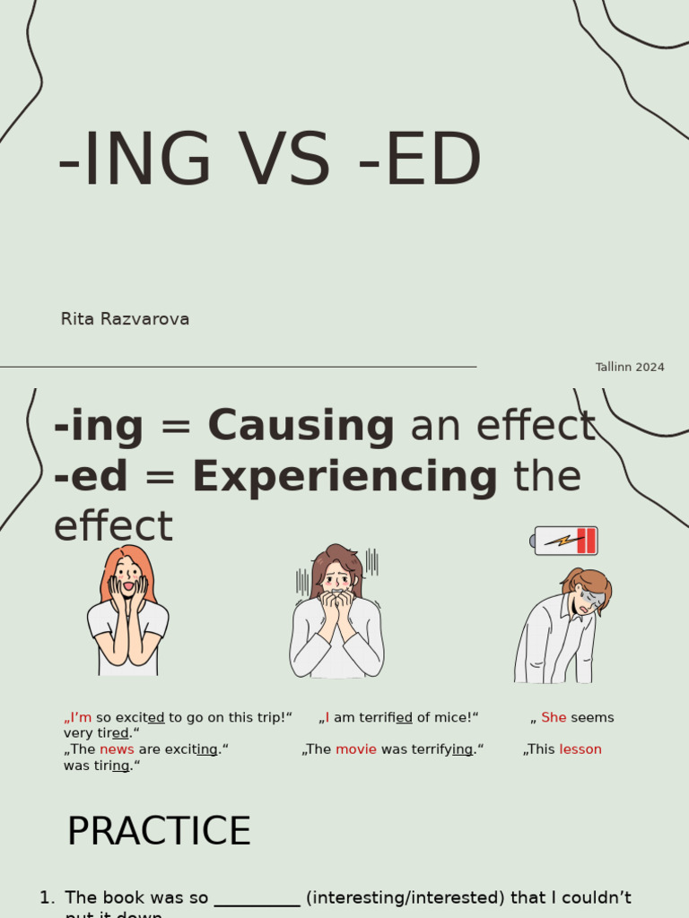 Ing Vs Ed | PDF | Language Arts & Discipline | Foreign Language Studies