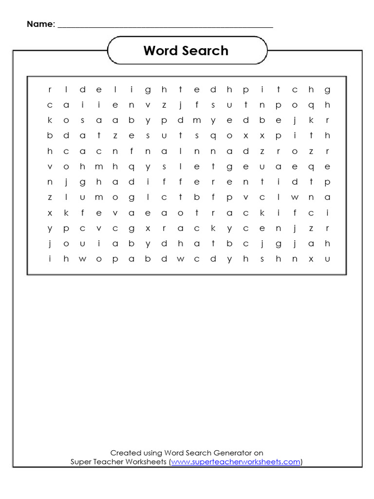 Super Teacher Worksheets Word Search | PDF | Word Search | Word Puzzles