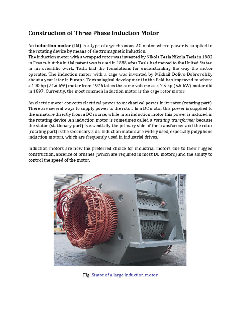 2.Construction of Three phase induction motor pdf | PDF | Electric ...