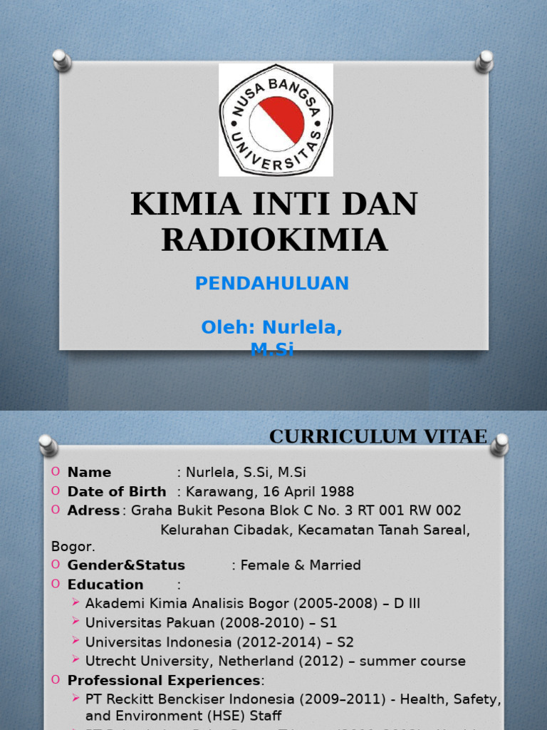 Pendahuluan Kimia Inti Dan Radiokimia | PDF | Sains & Matematika | Teknologi & Rekayasa