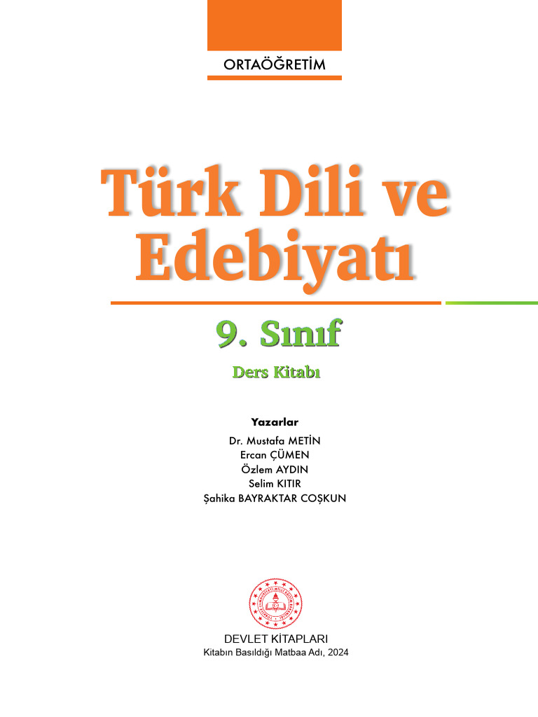 Turk Dili Ve Edebiyati 9 | PDF